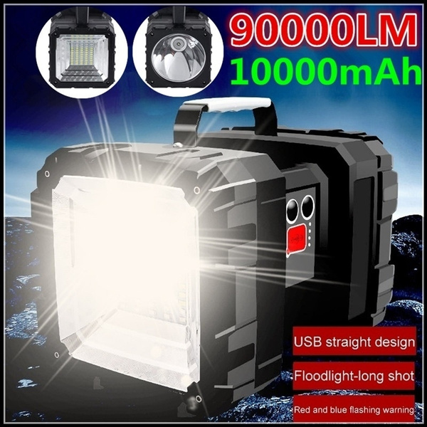 USB Rechargeable Super Bright Double Head Flashlight Searchlight ...