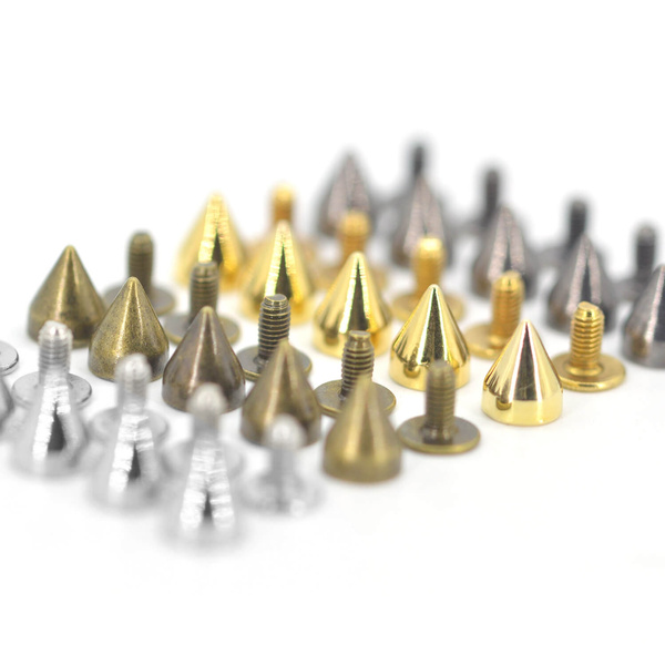 20pcs Leather Crafts Rivets Plating Punk Spikes Cone Rivets Screw Punk ...