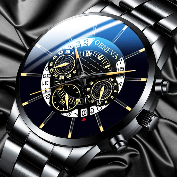 Men's Fashion Watch Classic Black Calendar Quartz Sport Watches ...