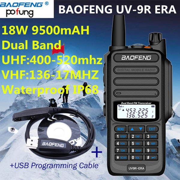 New 18W BaoFeng UV9R ERA Waterproof Handheld Walkie Talkie UHF VHF Dual ...