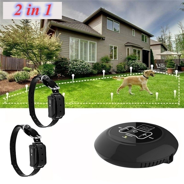 New 2 In 1 Wireless Electric Dog Pet Fence Containment System ...