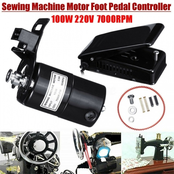 220V 100W Black Universal Domestic Household Sewing Machine Motor Pedal ...
