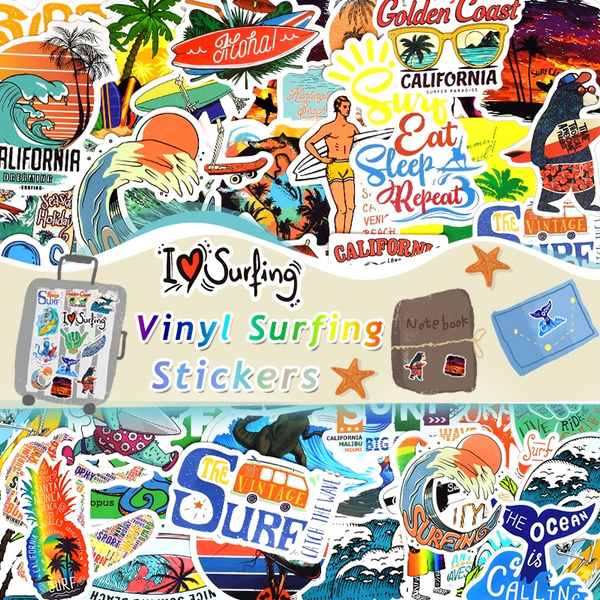 Waterproof Surfing Vinyl Decals Stickers Bomb Water Bottle Surfboard ...