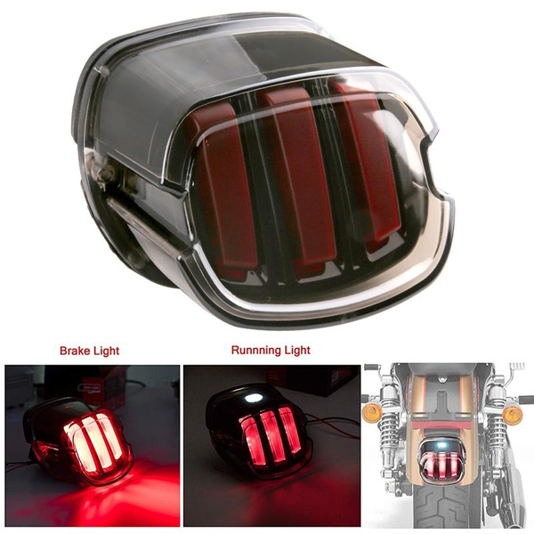 Motorcycle LED Light Smoke Tail Light 12v License Plate Rear Lamp For ...