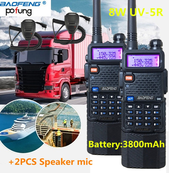 2pcs Baofeng UV-5R 8W Walkie Talkie VHF UHF Ham CB Comunicador Radio ...