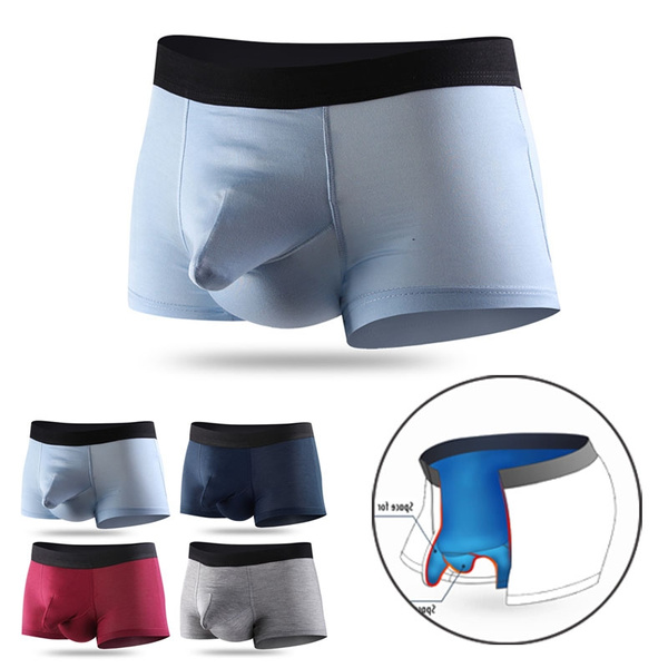 Mens Healthy Separated Underwear Sexy Elephant Nose Pouch Boxer Shorts