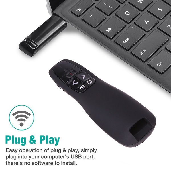 2.4GHz USB R400 Wireless PPT Remote Control Portable Handheld Presenter ...