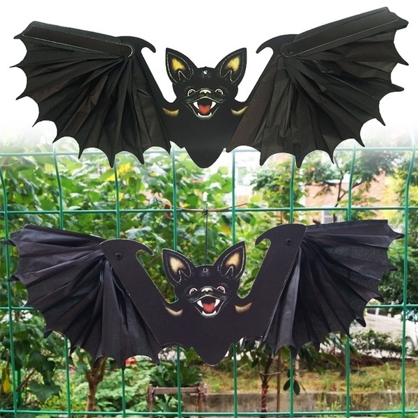 1pc Halloween Bat Toys Prop Foldable Horror Party Supplies Decorations ...