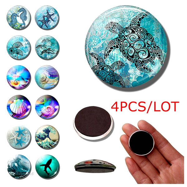 Ocean sea turtle fridge magnet Glass Cabochon refrigerator magnets ...