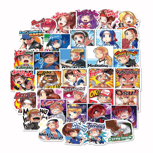 40pcs/set THE KING OF FIGHTERS KOF Cosas Kawaii Precut Stickers ...