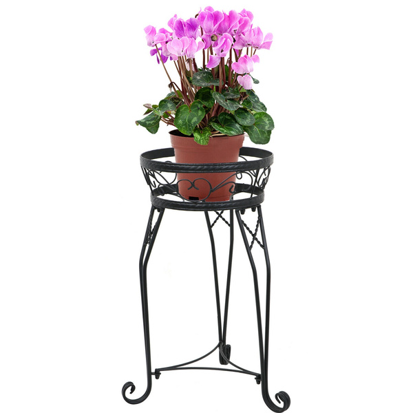 Shelf Flower Plant Display Stand Rack Large Modern Black Metal Heavy ...
