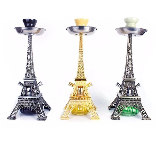 Paris Tower Shisha Set Hookah Double Hose with Ceramics Bowl Charcoal ...