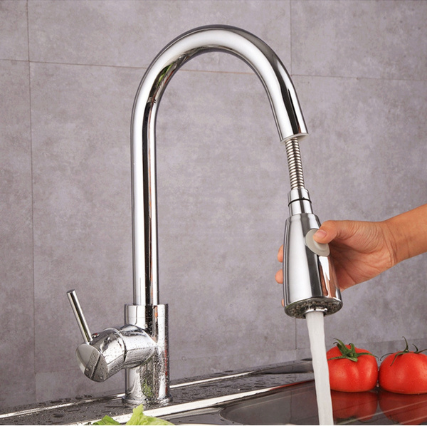 Pull Out Kitchen Faucets with Sprayer Bathroom Basin Sink Faucets 2 ...