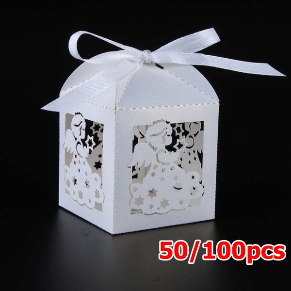 50pcs Angel Baby Candy Box Birthday Party Favours Christening Gift WIS ...