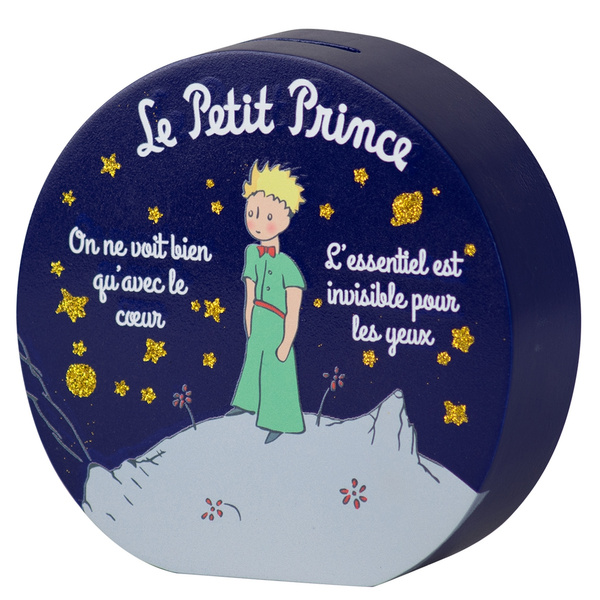 Le Petit Prince [Q9736] - Tirelire bois 'Le Petit Prince' bleu (rond ...