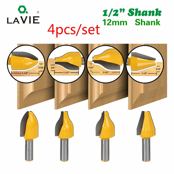 LAVIE 4pcs 12mm 1/2" Shank Vertical Raised Panel Router Bit Tenon ...