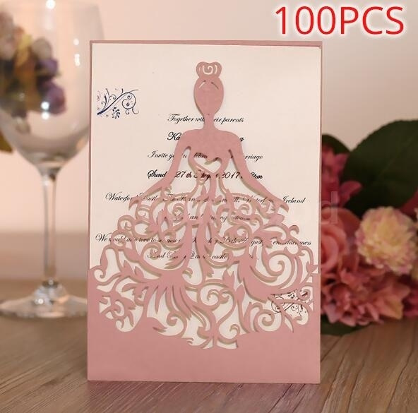 50/100pcs Invitation Card Paper Card Delicate Carved Romantic Wedding ...