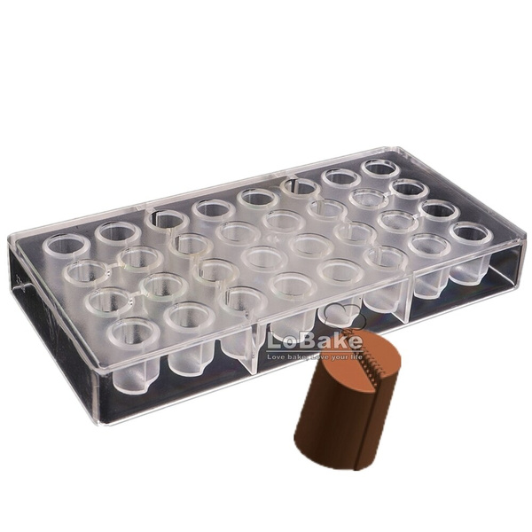 36 cavities round cylinder sticks shape polycarbonate PC chocolate mold ...
