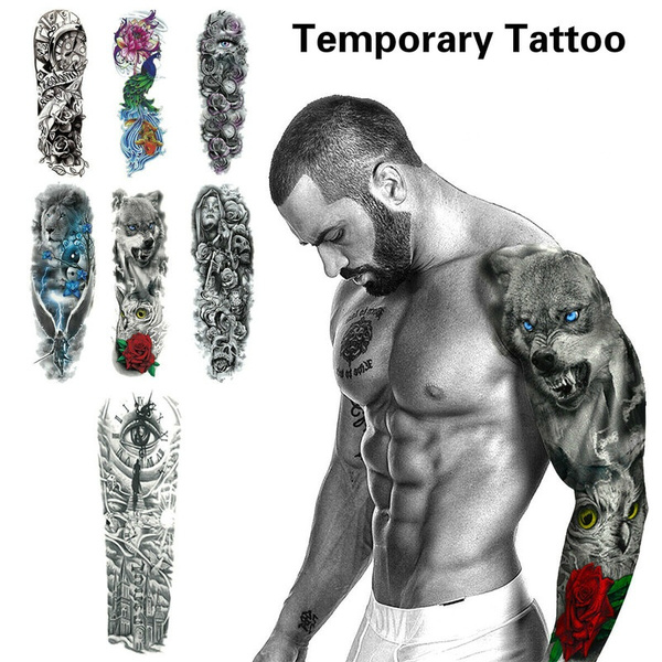 3d Waterproof Temporary Tattoo Sticker Large Full Arm Sleeve Stencil
