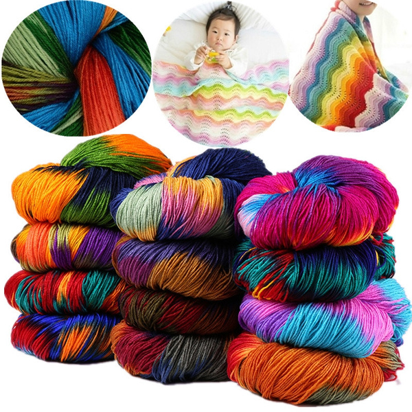 50g Multi-colored Thick Knitted Threads Yarn for Kids Baby Sweaters HBZ ...