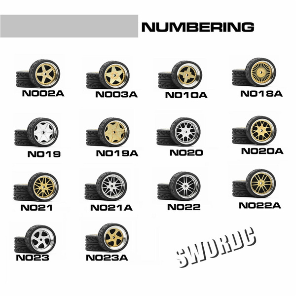 4 Tires Set Model Tire Modification Parts 1 / 64 Alloy Car Model ...
