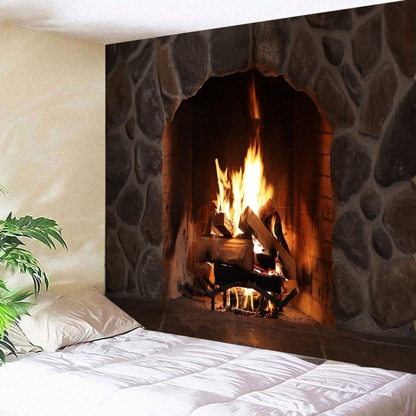Wall Art Stone Fireplace Print Tapestry Tapestry Wall Hanging Bohemian ...