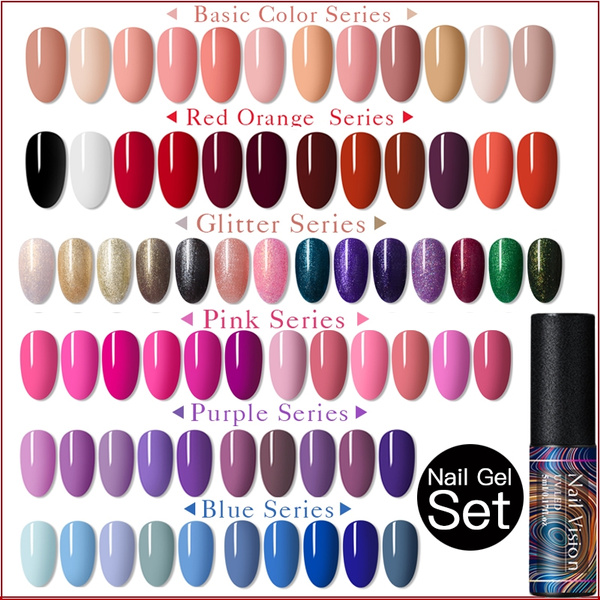 Nail Vision Nail Art Gel Set 5ML Pure Nail Color UV LED Gel Nail Polish ...