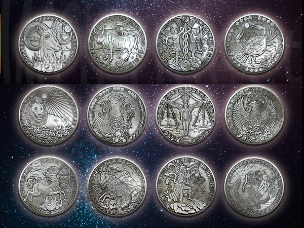 12 Constellation of 2019 Souvenir Angel Token Coin Set For Collection ...