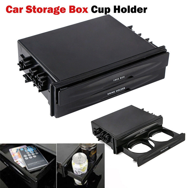 Universal Car Double Din Radio Pocket Installation Dash Storage Box Cup ...