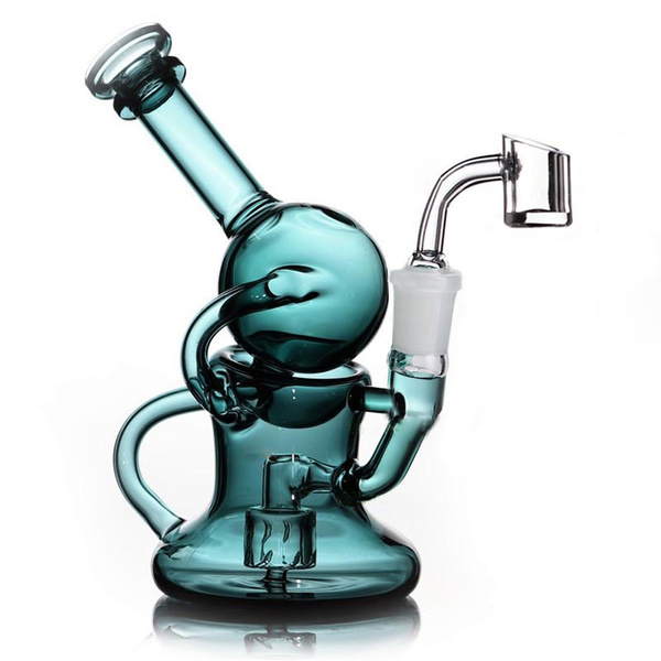 Recycler dab rig water pipe glass 14mm glass bowl joint pipes fab egg ...