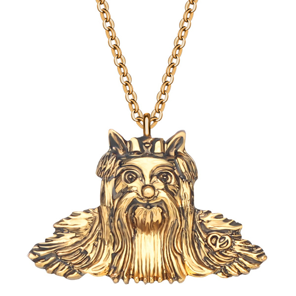 Alloy Plated Antique Silver Yorkshire Yorkie Dog Necklace Pendant Chain ...