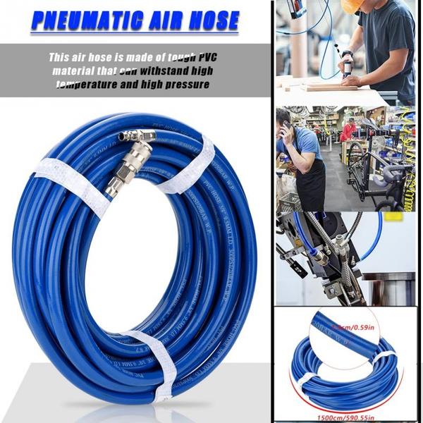 HIGH QUALITY 15M Blue Flexible Pneumatic PVC Hose With Quick Connector ...