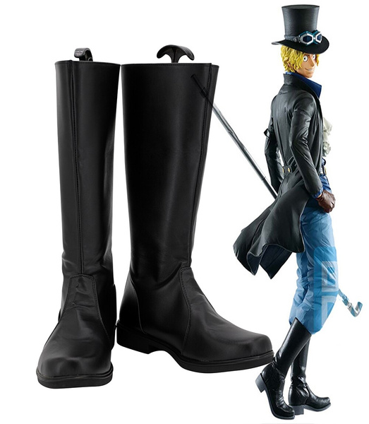 Anime One Piece Sabo Cosplay Boots Black Shoes Custom Wish