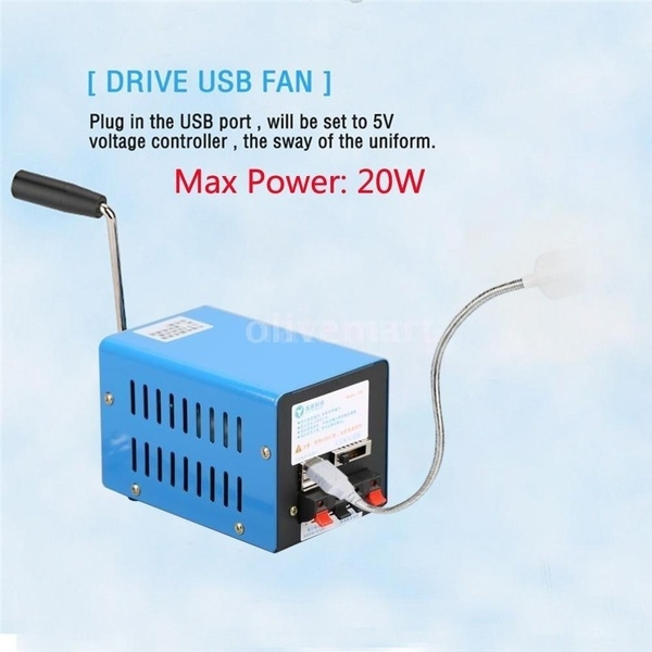2019 Portable USB Hand Shake Crank Power Generator Outdoor Emergency ...
