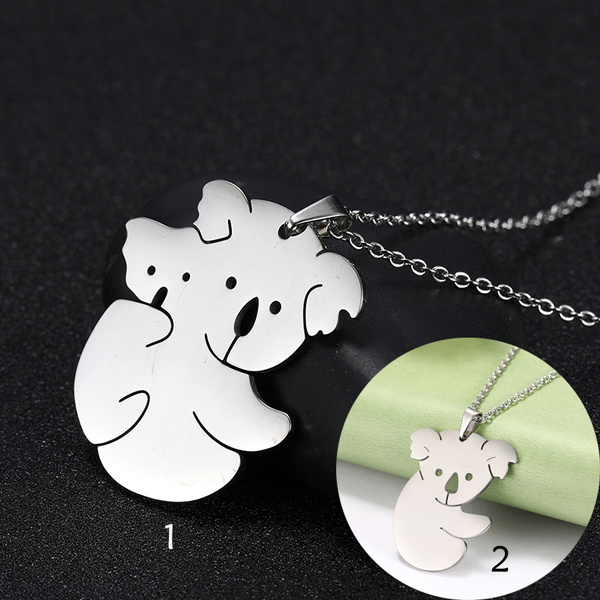 Cute Koala Pendant Necklace Stainless Steel Jewelry Lovely Gift for ...