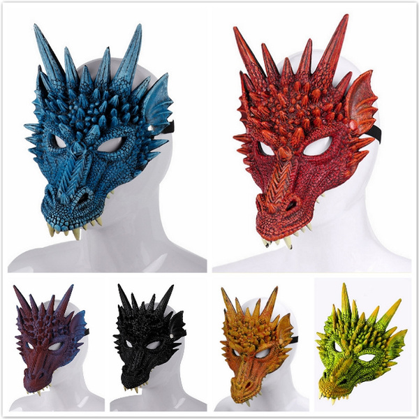 Soft 3D Dragon Mask Halloween Costume Mask, Masquerade Party Cosplay ...