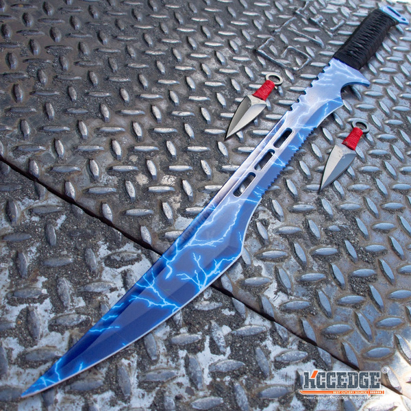 27" Lightning Thunderstorm Style Ninja Sword Machete Full Tang Tactical ...