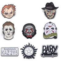 1pcs Horror Movie Pins Enamel Brooches for Women Men Lapel Pin Cartoon ...