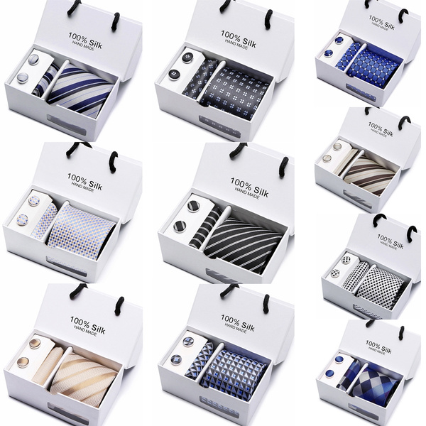 Mens Ties Set,4pcs Tie Set Silk Necktie Kit Floral Jacquard For Men ...