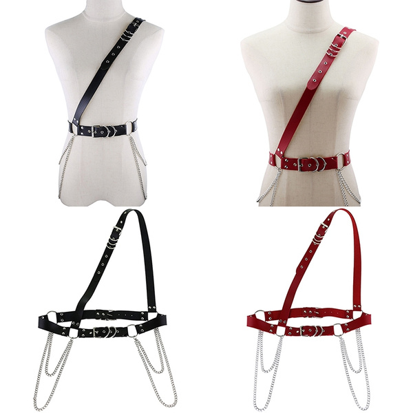 New Women Leather Top Body Harness Bra Waist Belt Bondage Strap ...