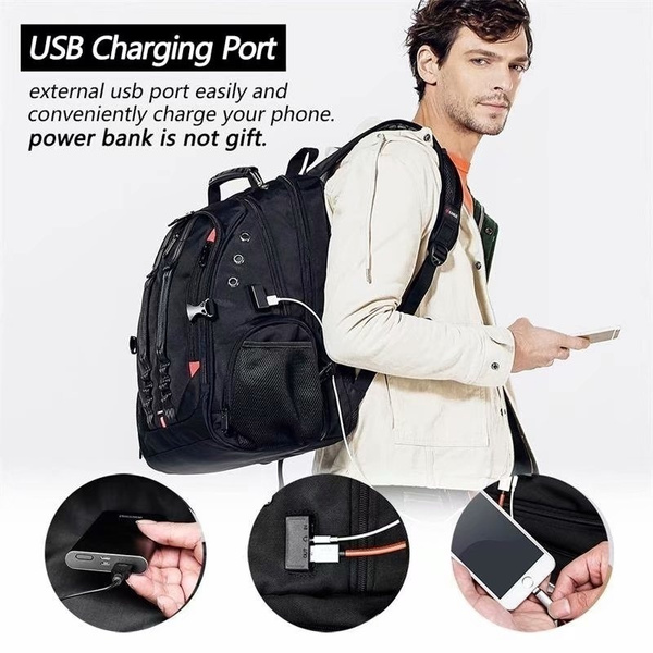 Traveling Backpack Durable Computer Backpack USB Port / Earphone Hole ...
