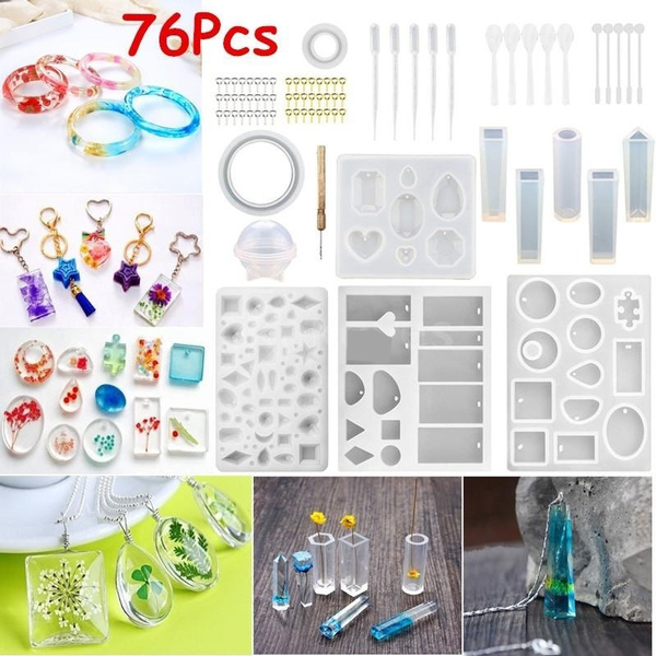 76pcs/Set DIY Handmade Resin Casting Molds Kit Silicone Mold Making ...