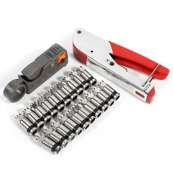 Compression Tool Kit F RCA RG58 Connector Fitting Coaxial Crimper Cable ...