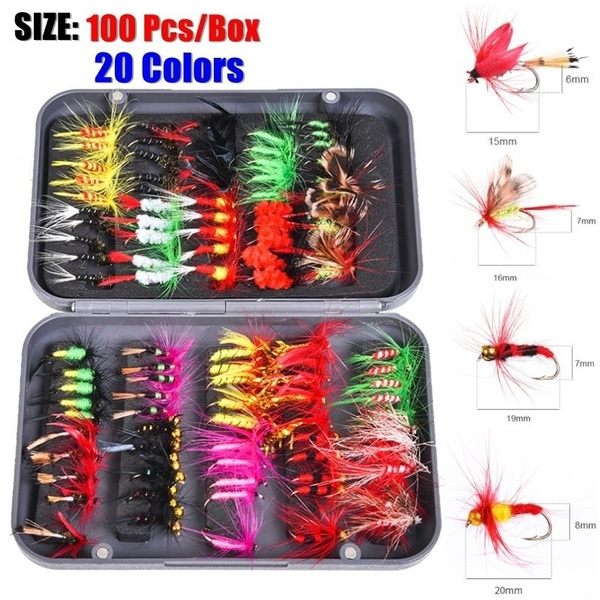 20/100Pcs Fly Fishing Butterfly Kit Handmade Fly Fishing Lures Dry ...