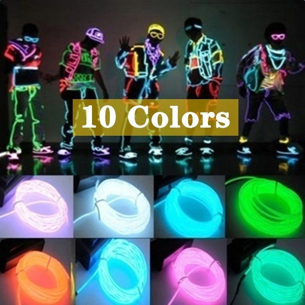 Neon Light Dance Party Decor lamp EL Wire Rope Tube Waterproof LED ...