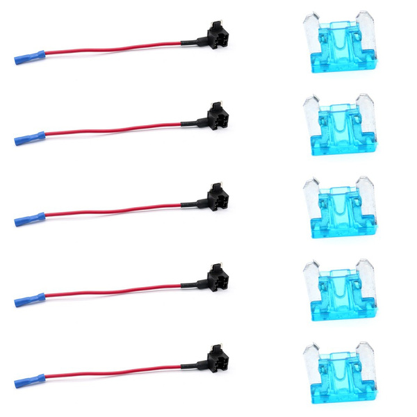 Low Profile Mini Fuse Tap Adapter Mini Blade Fuse Holder with 5Pcs 15A ...