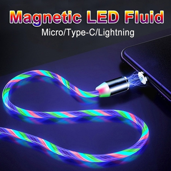 9 Colors Streamer Data Flowing LED Light Fast Charge Cable Suitable For ...