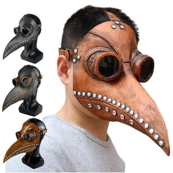 Natural Latex Material Gothic Steampunk Plague Bird Doctor Mask Long ...