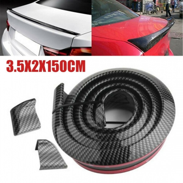 Universal Carbon Fiber Car Spoiler Rear Roof Lip Sport Wing Trunk ...