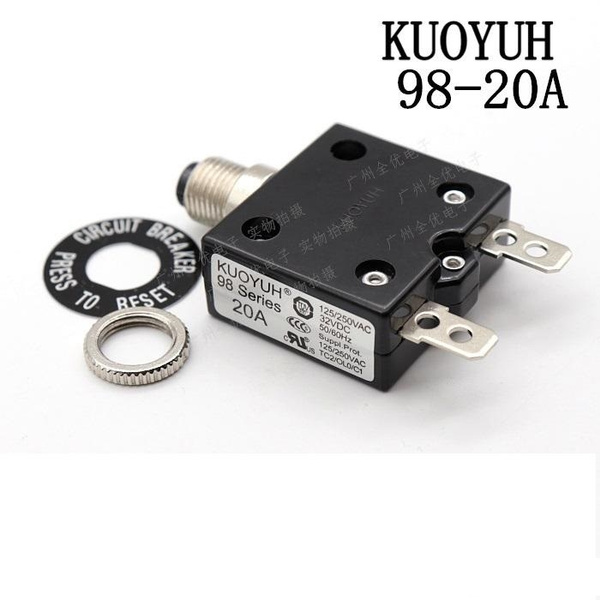 3Pcs Taiwan KUOYUH 98 Series 20A Overcurrent Protector Overload Switch ...